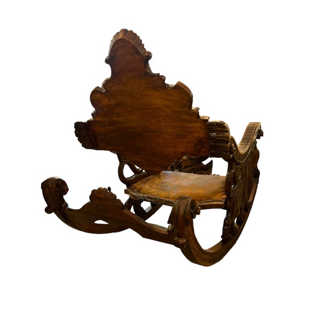 Antique Venetian Italian Circa 1850 Hand Carved Fruitwood Leather ...