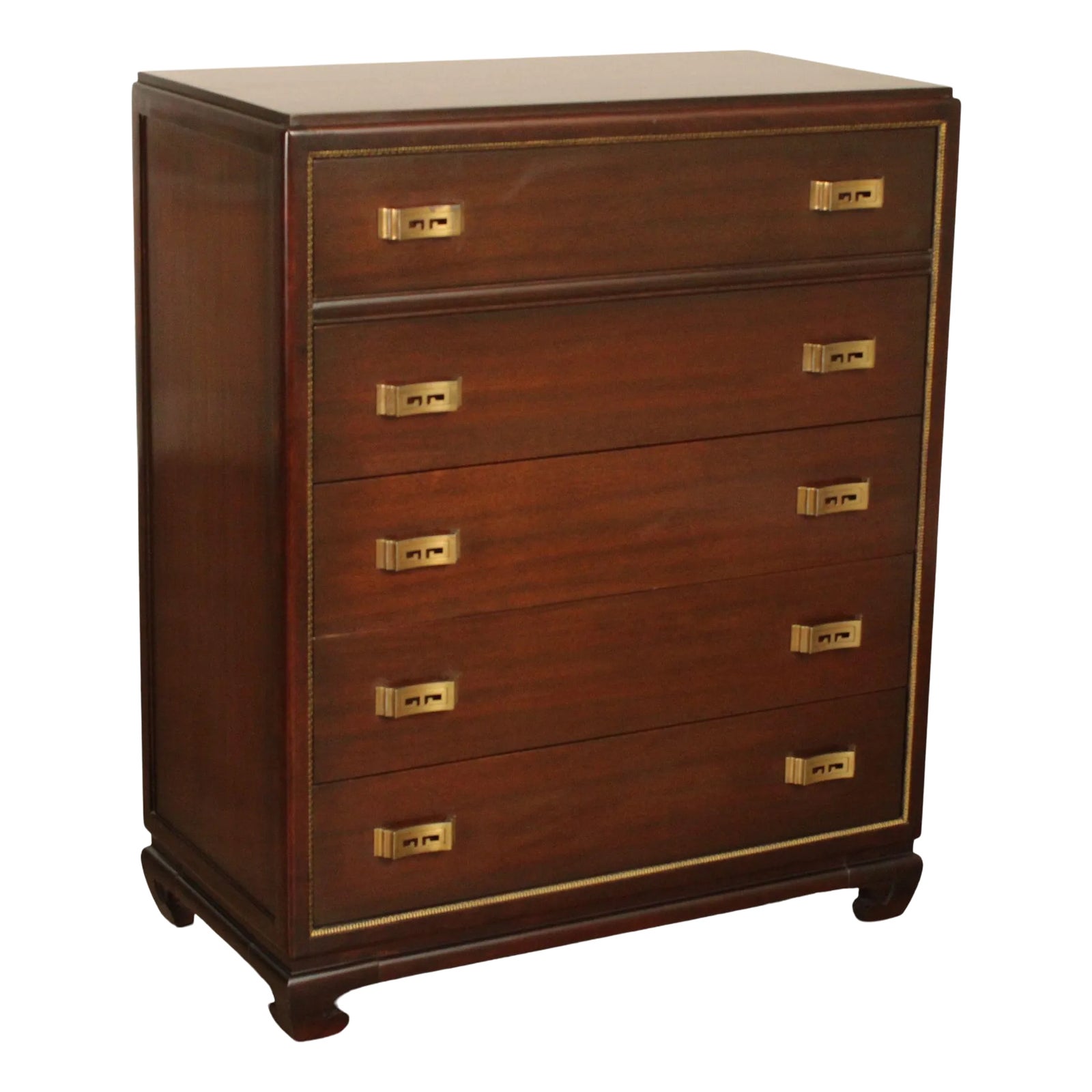Rway Asian Inspired Mahogany Chest of Drawers | Chairish