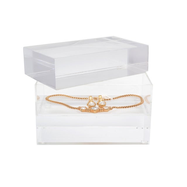 Jewelry Box in Clear Lucite w/ Transparent Center Piece | Chairish