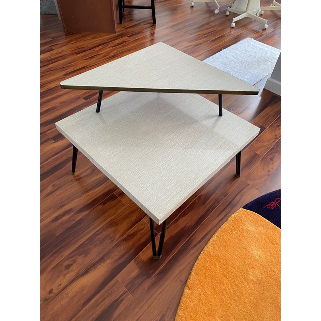 Mid Century Modern Atomic Retro Step Table | Chairish