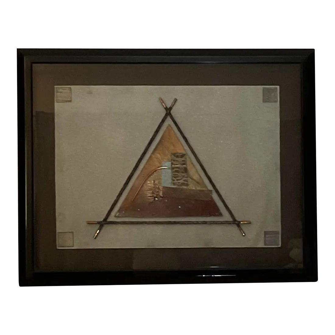 Large Vintage Shadow Box Mixed Metals Original Abstract Art Framed Wall ...