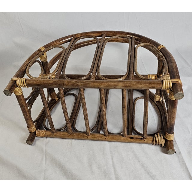 Late 20th Century Mid-Century Vintage Rattan Bentwood Bamboo Magazine ...