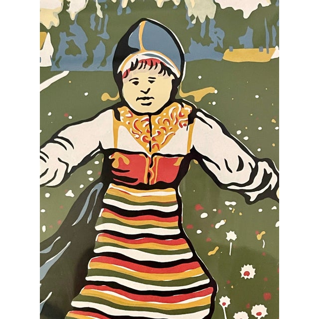 !9th C. Slavic or Scandinavian Woodcut Print of Children | Chairish