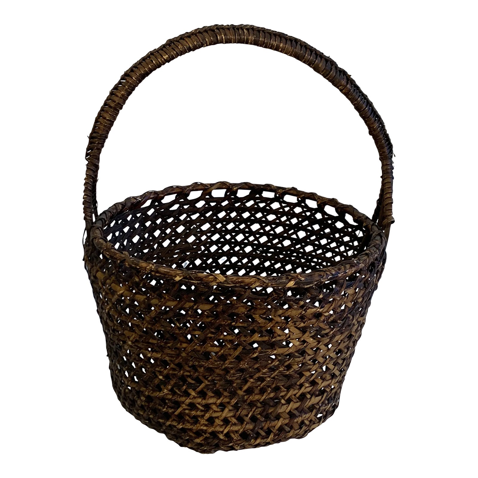 Antique Primitive Gathering Basket | Chairish