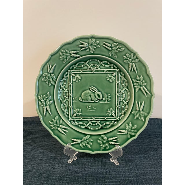 Vintage Bordallo Pinheiro Majolica Luncheon Plate With Rabbit and ...