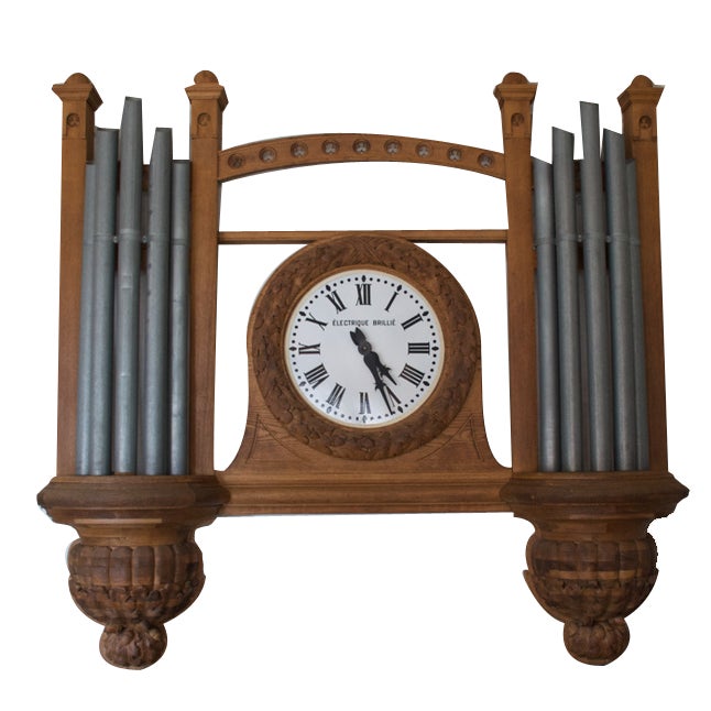 Large Church Organ Clock, France, 1950s | Chairish