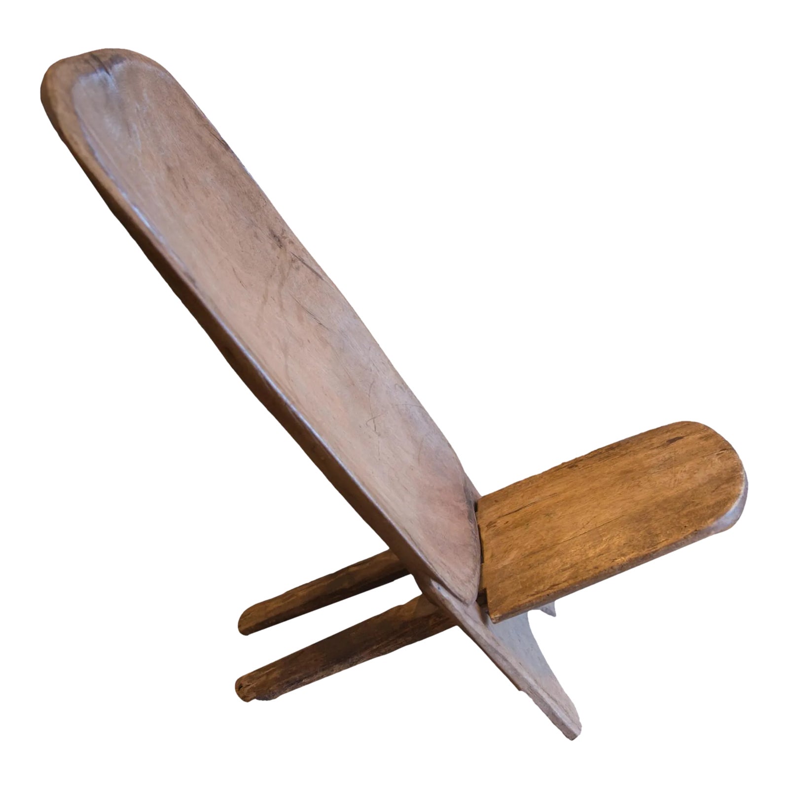 Vintage Carved African Wooden Slot Chair | Chairish