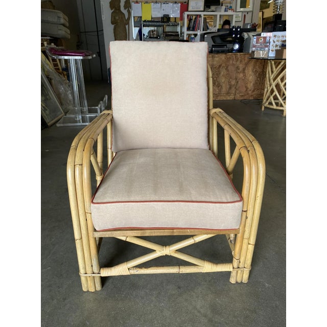 "1949er" Rattan 3-Strand X-Arm Lounge Chair by Ficks Reed - Set of 4 ...