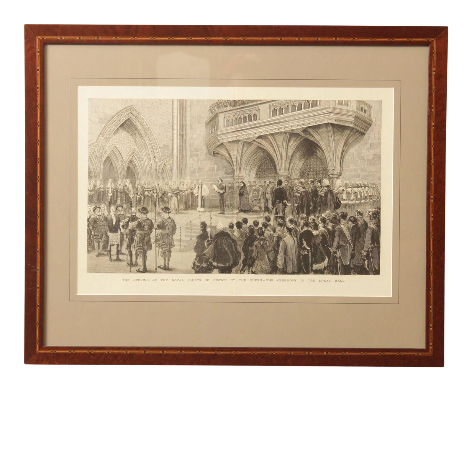 Antique English Engraving, Royal Court Ceremony London | Chairish