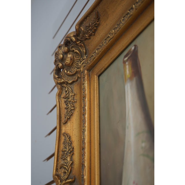 r.martin Artist Signed Still Life Oil Painting on Canvas | Chairish