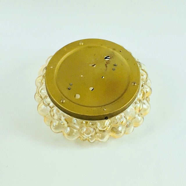 Large Mid-Century Modern Amber Bubble Glass Ceiling Light/Flush Mount ...