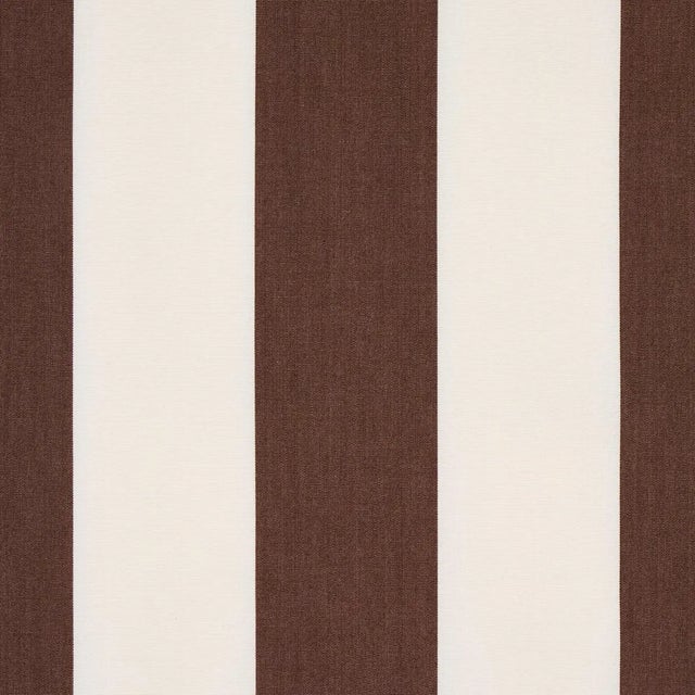 Sample - Schumacher James Stripe Fabric in Brown | Chairish