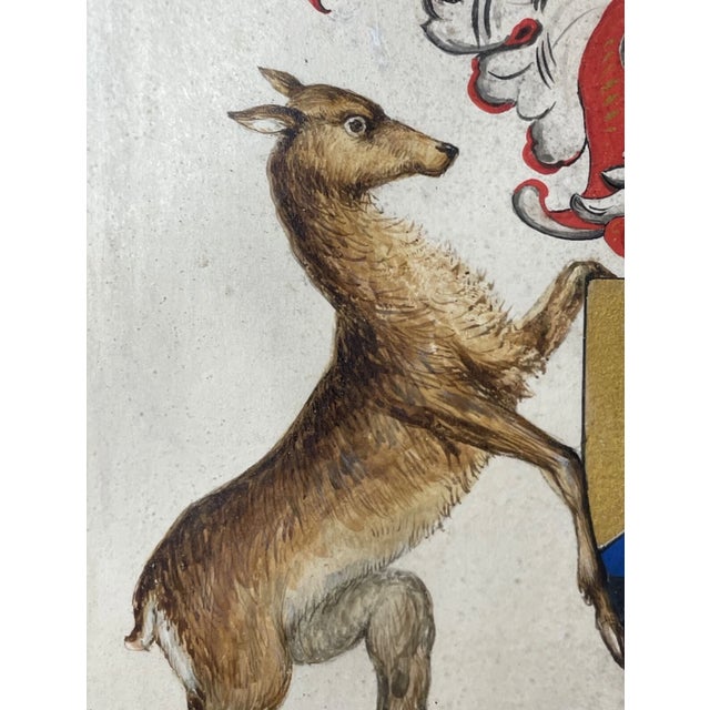 Antique 1700's Sir Patrick Houston Armorial Coat of Arms Heraldic ...