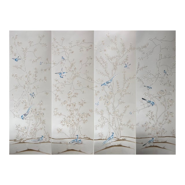 Chinoiserie Wallpapers Chinoiserie Hand Painted Artworks on Silk Panel ...