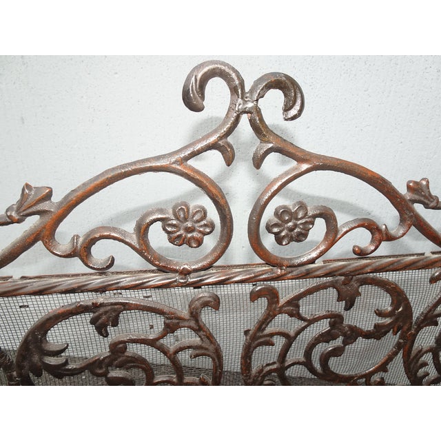 Vintage French Provincial Brown Scrolled Cast Iron Three Panel ...