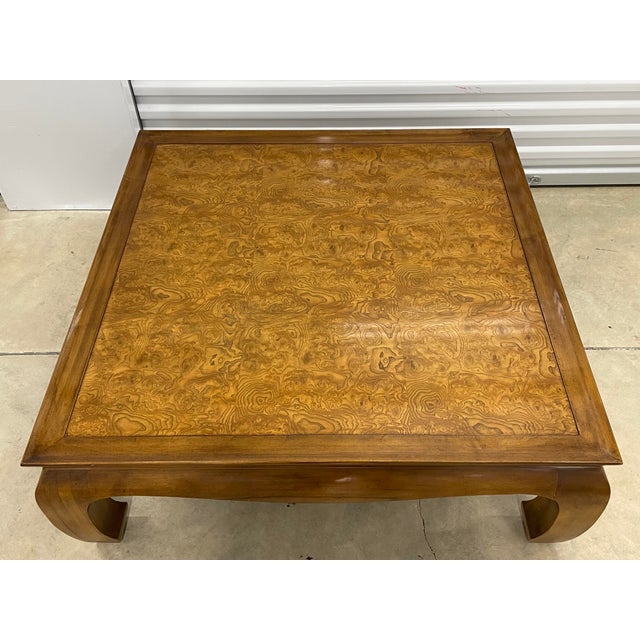 1970s Vintage Square Ming Style Burl Coffee Table, Chin Hua Century ...
