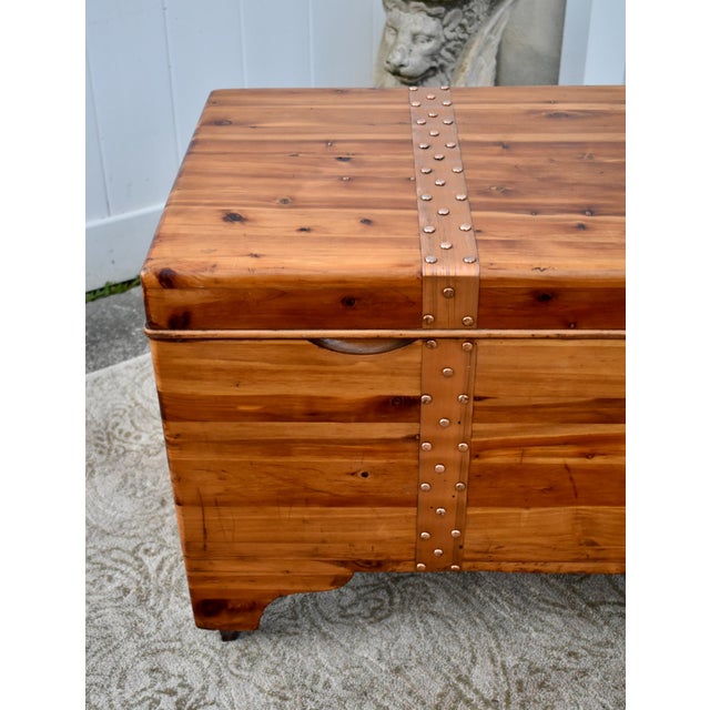 Vintage Standard Solid Cedar Blanket Chest W/Copper Straps | Chairish