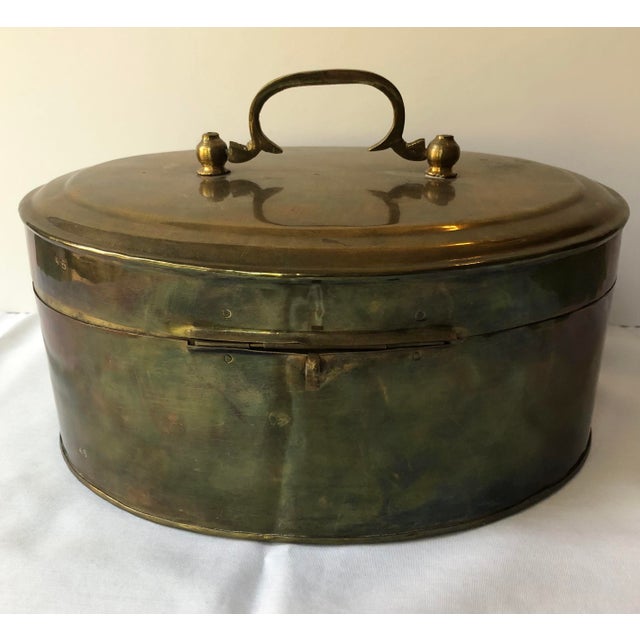 Vintage Large Oval Brass Box | Chairish