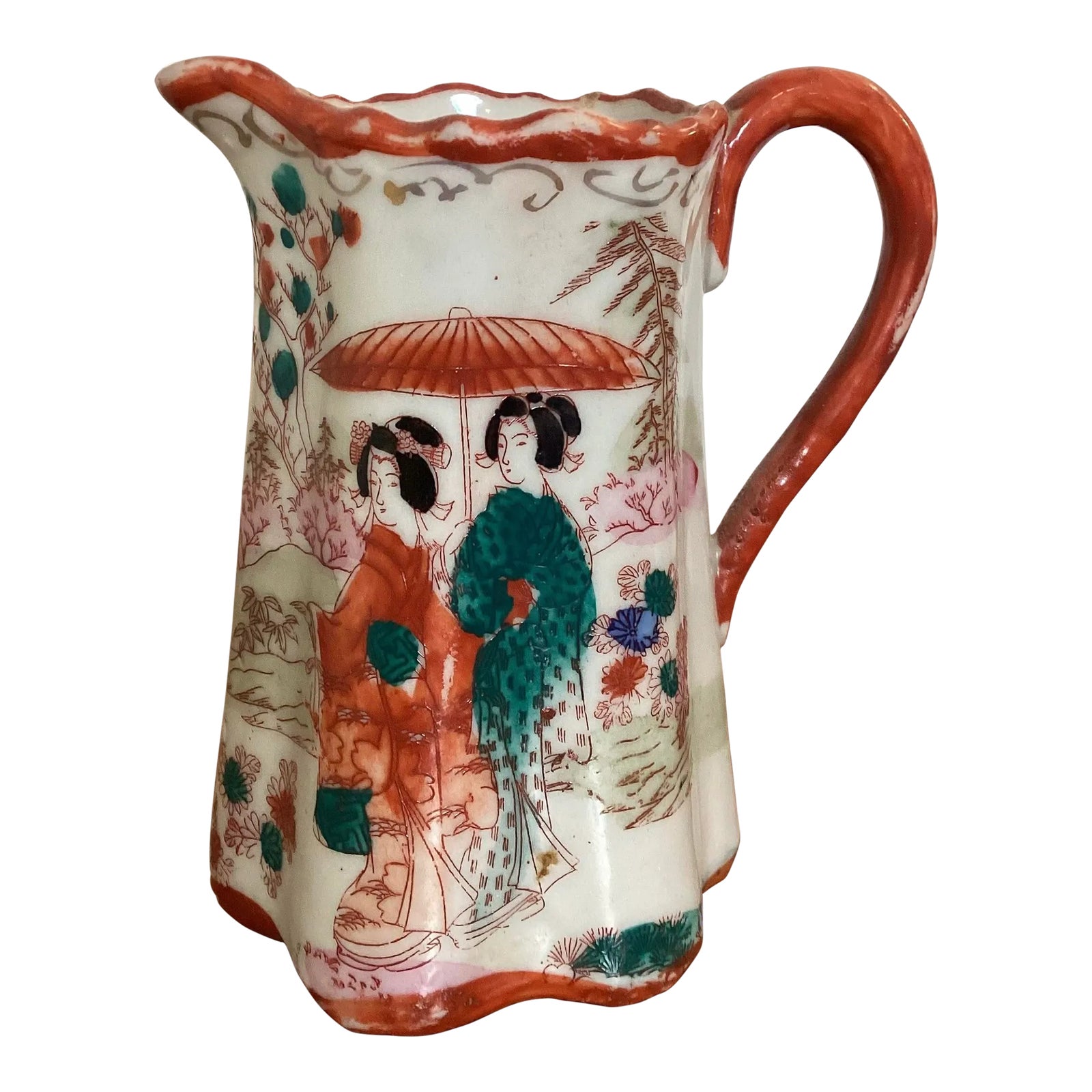 Early 20th Century Japanese Imari Porcelain Small Pitcher Ladies in ...