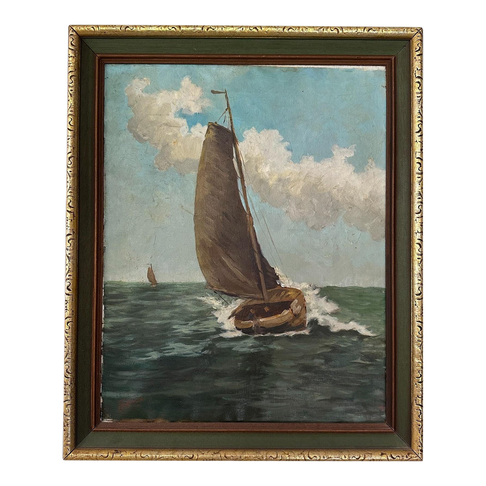 Original Jan Bitter (Dutch, 20th Century) Seascape - Oil on Canvas ...