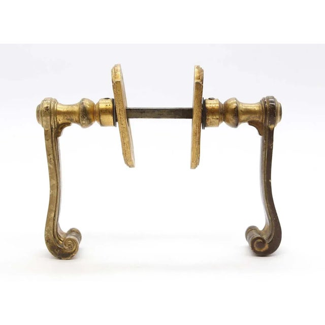 Mid 20th Century French Curled Brass Lever Door Handle Set With ...