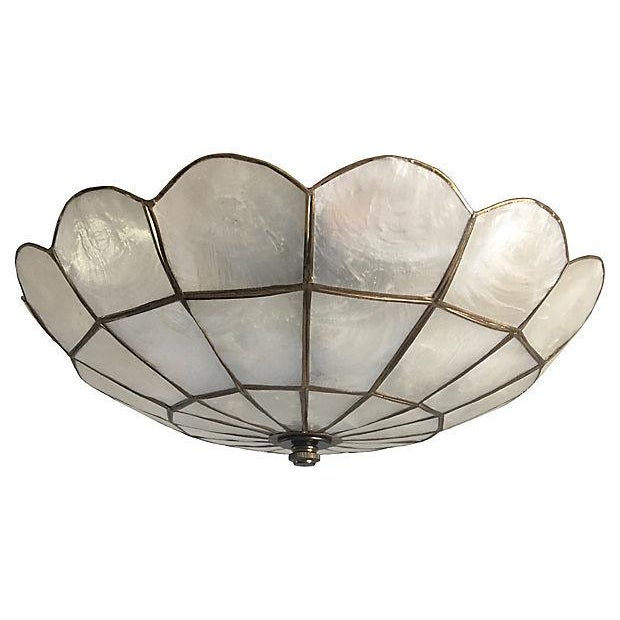 Capiz Shell Ceiling Light | Chairish