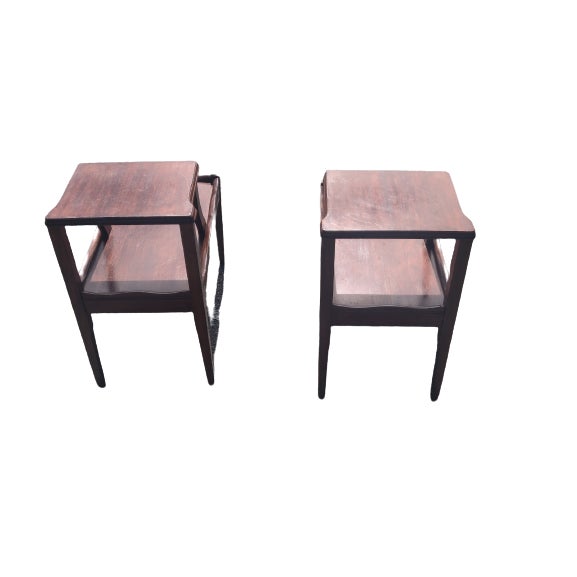 Mid 20th Century Vintage Mid Century Modern Step Tables - Pair | Chairish