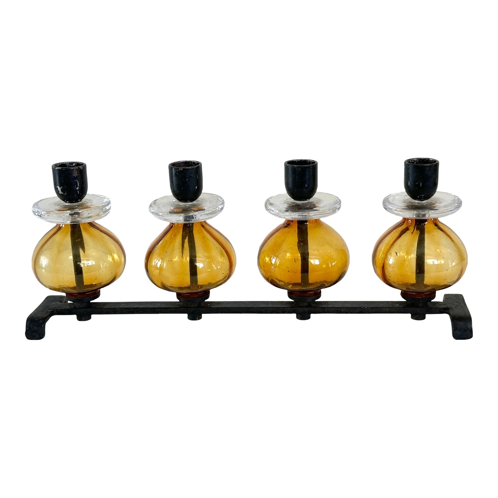 1960s Iron and Glass Swedish Candelabra by Eric Hoglund for Boda ...