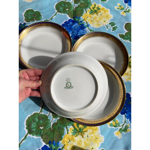1920s Limoges France Fine Porcelain Fruit or Bisque Bowls With Green ...