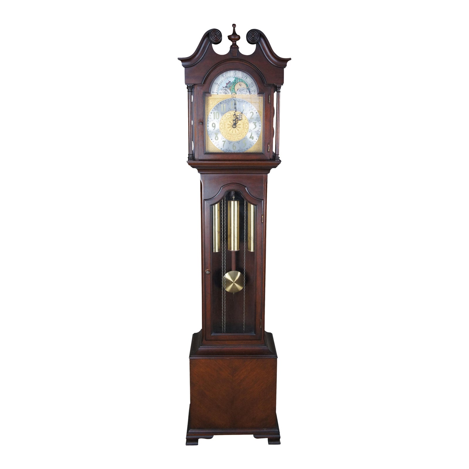 Vintage 1970 Colonial Mfg Co Grandfather Clock Mahogany Tall Case ...