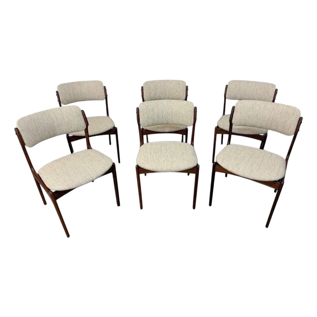 Mid-Century Danish Modern Erik Buch Rosewood Dining Chairs - Set of 6 ...