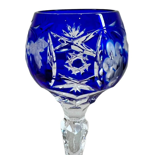 Vintage 1960's Hand-Cut Colored Lead Crystal Liqueur Glasses German ...