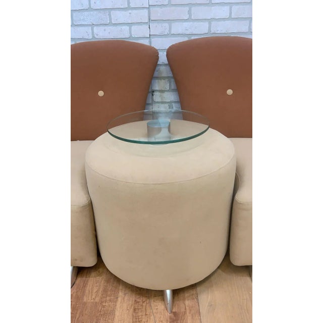 1980s Postmodern Vladimir Kagan Inspired Serpentine Sofa Set With Glass ...