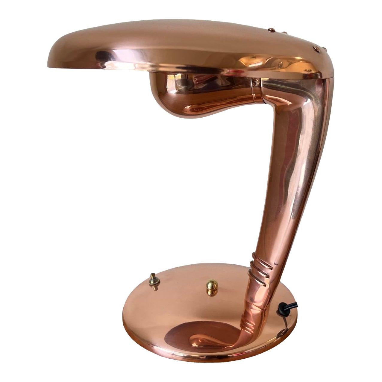 Vintage Art Deco 1940s Copper Desk Cobra Desk Lamp Faries Restored ...