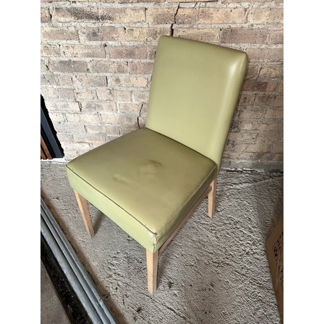 Grand Rapids Chair Company Light Green Leather Chair | Chairish