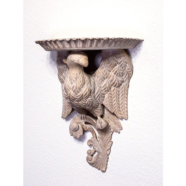 Late 20th Century Maitland Smith Carved Wood Eagle Wall Shelves - a ...