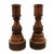 Pair Vintage Turned Wood and Composite Candle Holders | Chairish