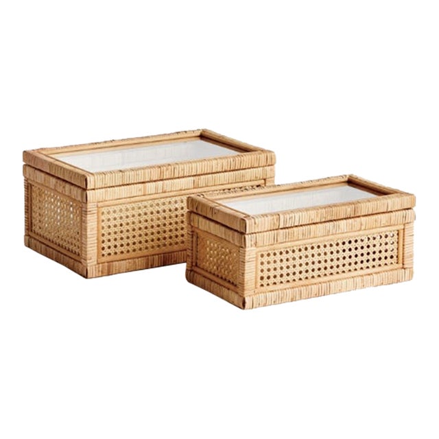 Woven Rattan Boxes | Chairish