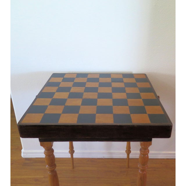 1940s Handcrafted Ash and Mahogany Wood Italian Chess Table With ...