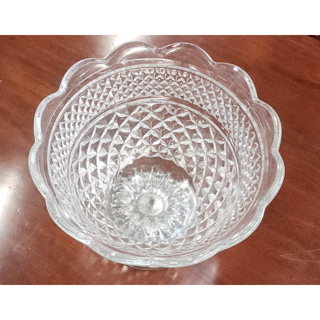 Vintage Anchor Hocking Wexford Pattern Pressed Glass Footed Centerpiece ...