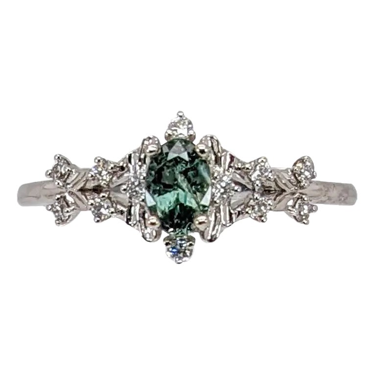 Dainty Alexandrite Ring W Natural Diamond Accents in 14k White Gold ...