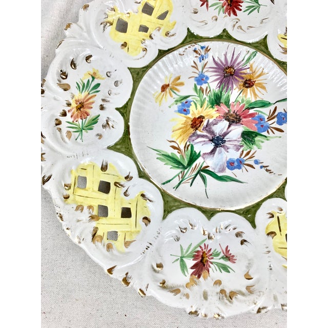 Vintage Italian Floral Decorative Plate | Chairish