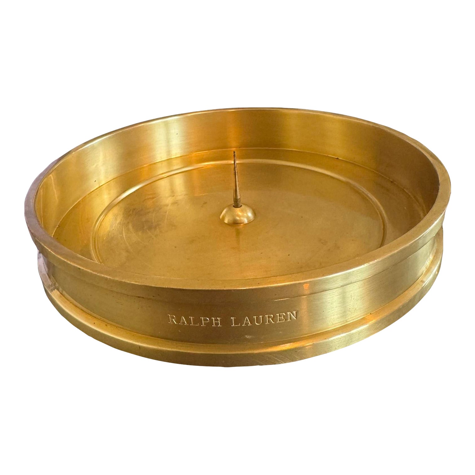 Ralph Lauren Brass Candle Holder Dish | Chairish