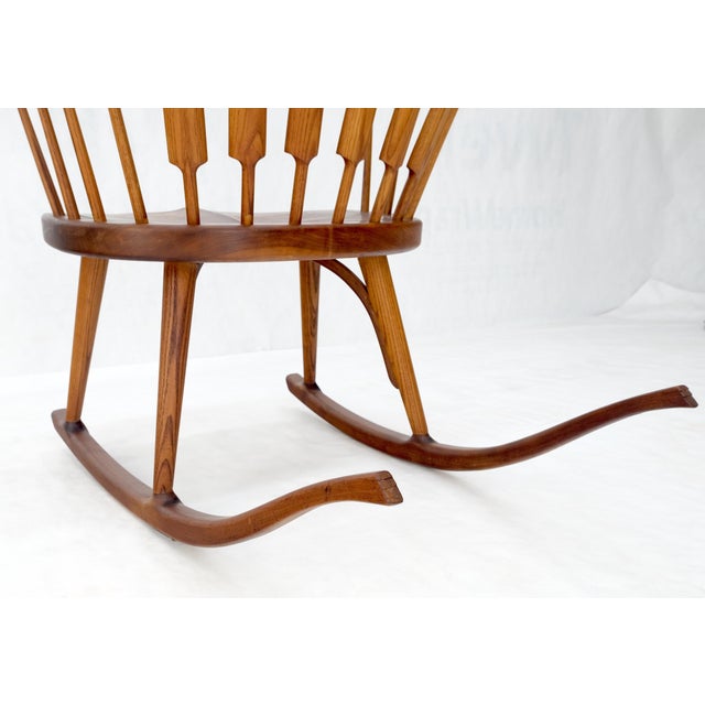 Very Fine Artist Signed Studio Made Solid Chestnut Rocking Chair Peg ...