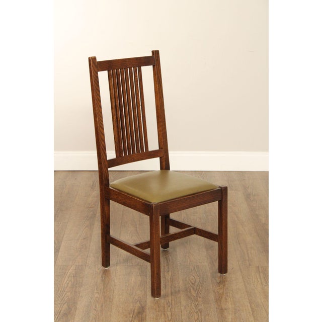 Stickley Mission Collection Set Of Eight Oak Spindle Back Dining Chairs ...