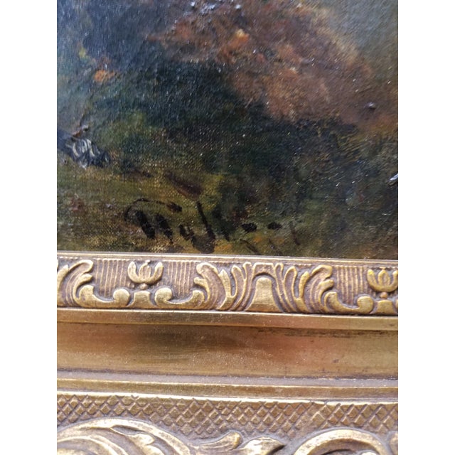 19th C Landscape Oil Painting With Shepard & Herd of Sheep by Mystery ...