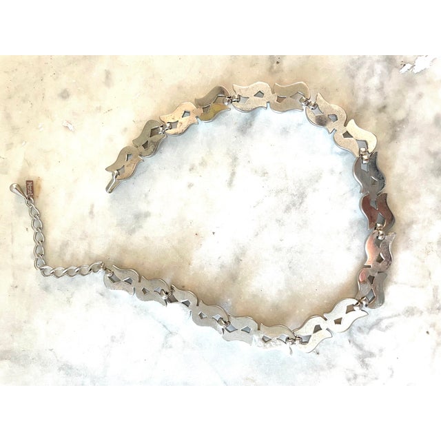 Vintage Monet Silver Chain Link Necklace | Chairish