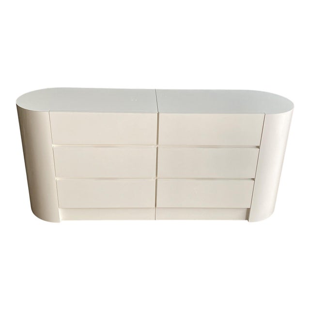 1980s Postmodern Oversized White Formica Rounded Dressers - a Pair ...