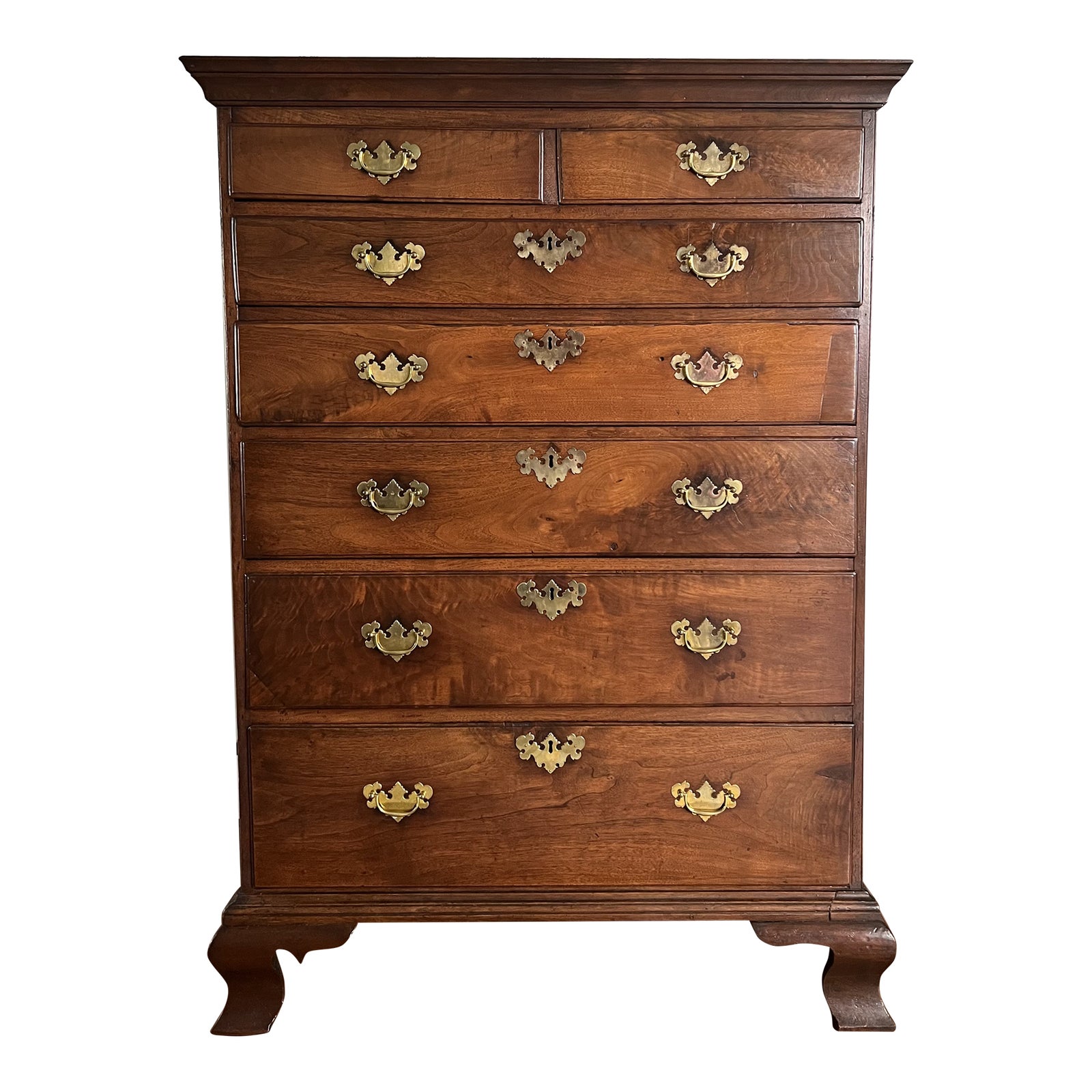 Antique Late 1700s Pennsylvania Chippendale Walnut Tall Chest | Chairish