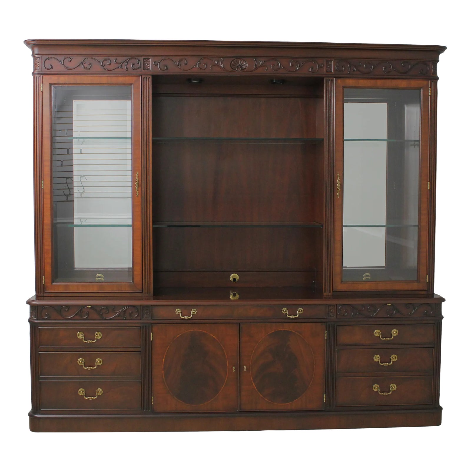 1990s Henkel Harris - Moore Hmbc Executive Mahogany Bookcase | Chairish